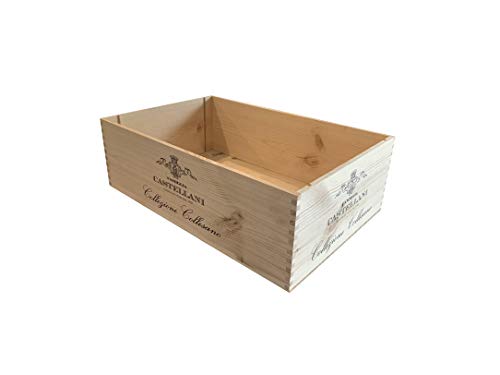 5 Of Vineyard Crates (Five Crates) Decorative ITALY Castellani Wine Crate - Wooden Box for Wine Storage Wedding Decor DIY Projects Garden Planter Boxes NO Lid NO Storage Inserts (12BtlStd)