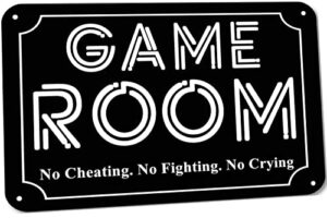 samjosy game room decor 8 x 12 inch metal aluminum novelty tin sign decor man cave signs (white)