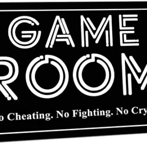 SAMJOSY Game Room Decor 8 x 12 Inch Metal Aluminum Novelty Tin Sign Decor Man Cave Signs (White)