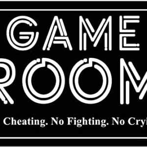 SAMJOSY Game Room Decor 8 x 12 Inch Metal Aluminum Novelty Tin Sign Decor Man Cave Signs (White)