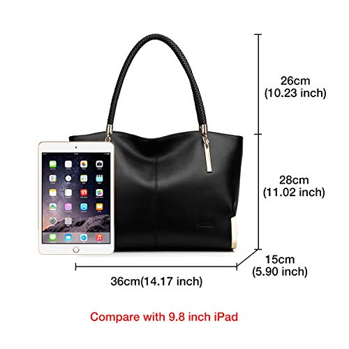 Leather Handbags for Women, Cowhide Leather Ladies Tote Shoulder Bags Pocketbook Top-handle Purse and Handbags