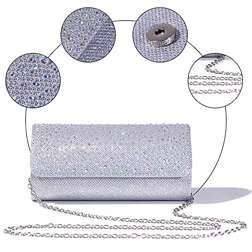 RAPENG Crystal Rhinestone Women Clutch Bag evening handbag Glitter Envelope Evening Purse