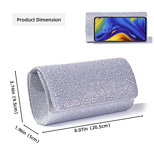 RAPENG Crystal Rhinestone Women Clutch Bag evening handbag Glitter Envelope Evening Purse