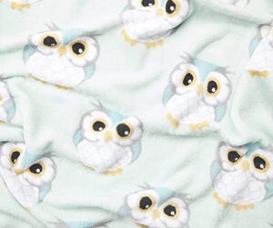 real living owl fleece throw blanket green