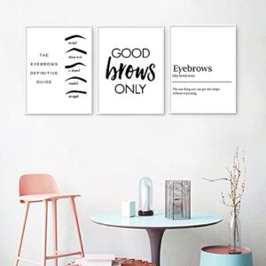 Pennclys Lash Room Wall Art Brow Lash Pictures Wall Decor Lash Quote Canvas Prints Beauty Salon Wall Art Eyelash Eyebrow Artwork Lash Posters Eyelash Pictures for Woman Bedroom 12x16x3 Inch Unframed