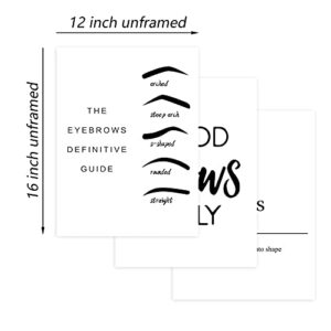 Pennclys Lash Room Wall Art Brow Lash Pictures Wall Decor Lash Quote Canvas Prints Beauty Salon Wall Art Eyelash Eyebrow Artwork Lash Posters Eyelash Pictures for Woman Bedroom 12x16x3 Inch Unframed