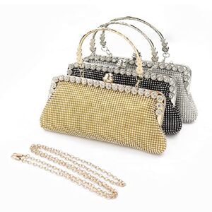 topfive Sparkly Silver Rhinestones Clutch Purse for Women Wedding Prom Party Handbag Evening Formal Bag