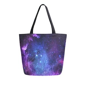 Top Handle Handbags 96 Shoulder Tote Bag Universe Galaxy Nebula Space Tote Washed Canvas Purses Bag for Women Girls