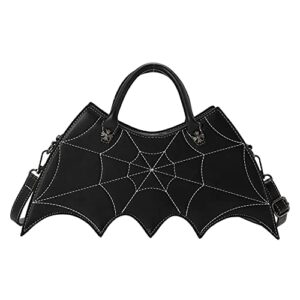 kuang! women bat wing shoulder bag fashion halloween spider web tote purse crossbody handbags purse for girls