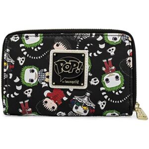 loungefly pop beetlejuice zip around faux leather wallet