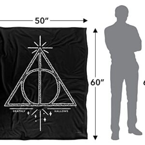 Harry Potter Deathly Hallows Line Art Officially Licensed Silky Touch Super Soft Throw Blanket 50" x 60"