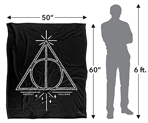 Harry Potter Deathly Hallows Line Art Officially Licensed Silky Touch Super Soft Throw Blanket 50" x 60"