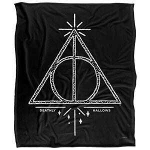 Harry Potter Deathly Hallows Line Art Officially Licensed Silky Touch Super Soft Throw Blanket 50" x 60"