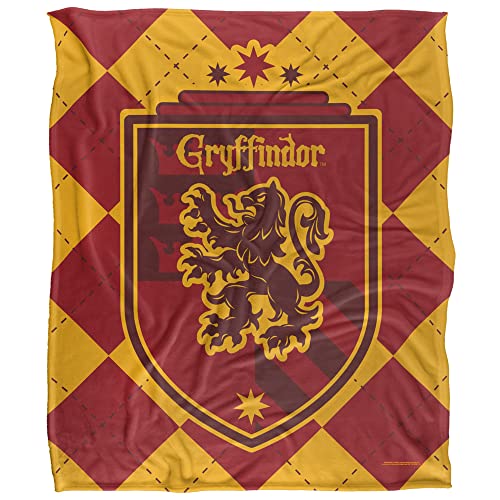 Harry Potter Gryffindor Plaid Sigil Officially Licensed Silky Touch Super Soft Throw Blanket 50" x 60"