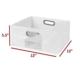 Niche Cubo Low Open Folding Fabric Bins, Set of 6, White