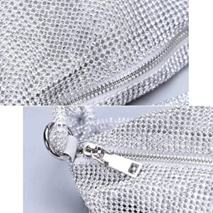 Rhinestone Hobo Bags for Women Chic Sparkly Crystal Evening Handbag Shiny Purse Shoulder Bags for Travel Party Proms Gifts