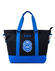 divine nine depot zeta phi beta canvas tote bag (black), gcb146zpb