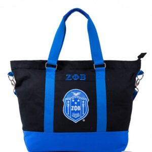 Divine Nine Depot Zeta Phi Beta Canvas Tote Bag (Black), GCB146ZPB