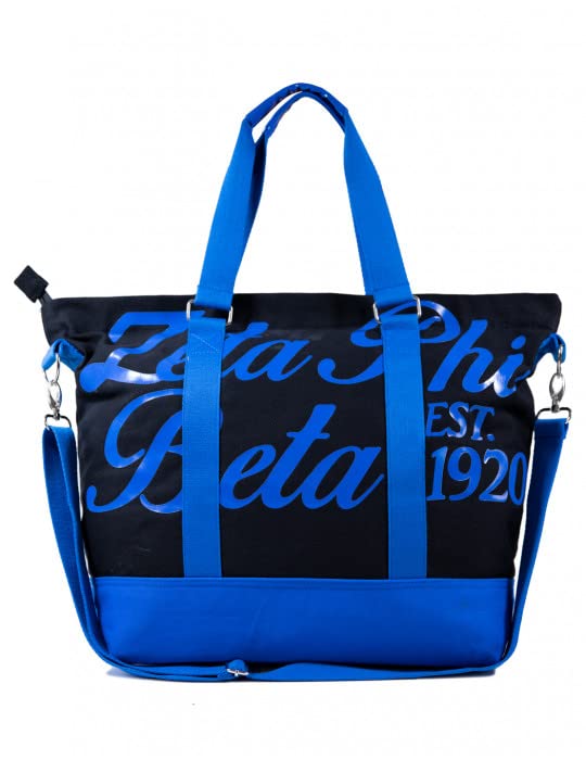 Divine Nine Depot Zeta Phi Beta Canvas Tote Bag (Black), GCB146ZPB