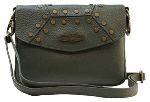 harley-davidson women’s midnight rider leather flap hip/clip bag – olive green