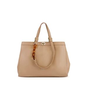 pixie mood jade 17 x 12 vegan leather tote bag, sand