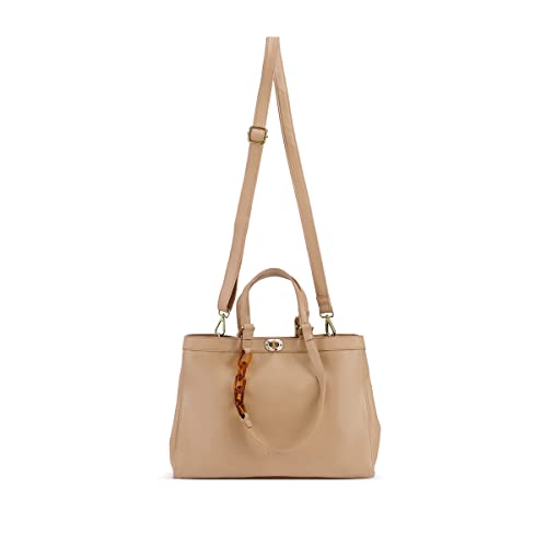 Pixie Mood Jade 17 x 12 Vegan Leather Tote Bag, Sand