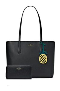 kate spade marlee pineapple tote bundle (black)