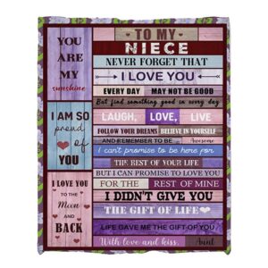 VCXGCF Niece Gifts from Auntie Blanket, Birthday Gifts for Niece, Nieces Graduation Gift Ideas Blankets Throws, Niece Gifts from Aunt,to My Niece Blanket,Best Niece Gifts Ideas 60"x50" ¡­