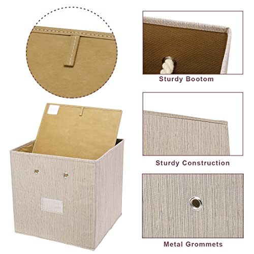 Fabric cube storage bin storage box set 13x13x13 inch with handle for home&office organization