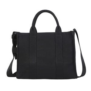 momeitu ladies handbags large capacity tote bags shopping bags simple tote shoulder bags black tote bags (black)