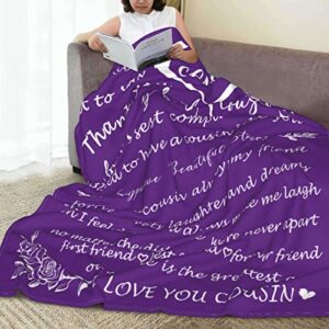 to My Cousin Throw Blanket Cousin Gifts for Women Birthday Gifts Blankets for Cousin Soft Warm for All Season 50"x60"