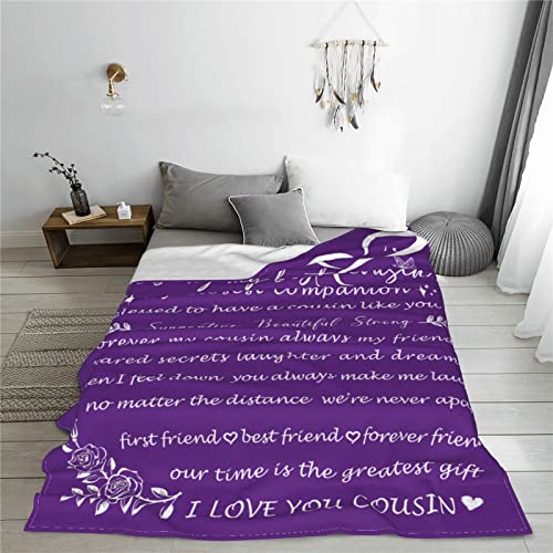 to My Cousin Throw Blanket Cousin Gifts for Women Birthday Gifts Blankets for Cousin Soft Warm for All Season 50"x60"