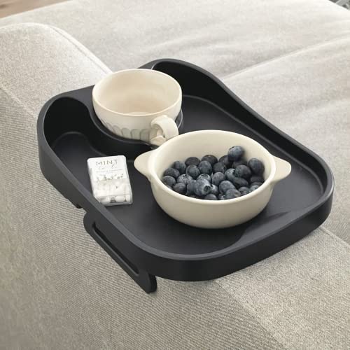 Absolute Living 2 in 1 Sofa Arm Tray with Cup Holder - TV Binging Companion - Adjustable Arm Rest Table for Couch - 9.5" Couch Table Tray for Snacks or Extra Storage - Everyday Sofa Tray