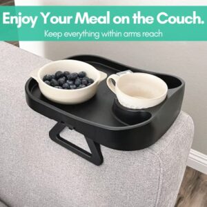 Absolute Living 2 in 1 Sofa Arm Tray with Cup Holder - TV Binging Companion - Adjustable Arm Rest Table for Couch - 9.5" Couch Table Tray for Snacks or Extra Storage - Everyday Sofa Tray