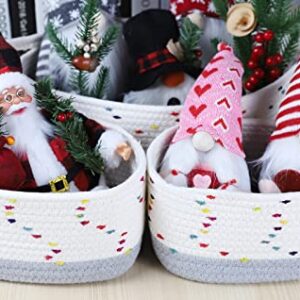 Set of 3 Small Woven Baskets | Nursery Basket Organizers and Storage | Nursery Basket for Dog Toy Basket | Cute Basket for Small Storage | Rope Nursery Storage Basket