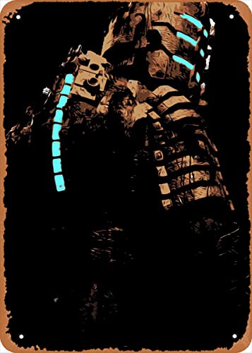 Ysirseu The Classic Arcade Video Game Poster Metal Tin Sign Dead Space Issac Video Games Wall Art Decor Tin Sign-8x12inch