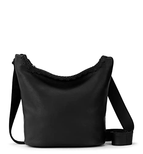 The Sak Asher Crossbody Bag in Leather, Purse with Single Shoulder Strap, Black