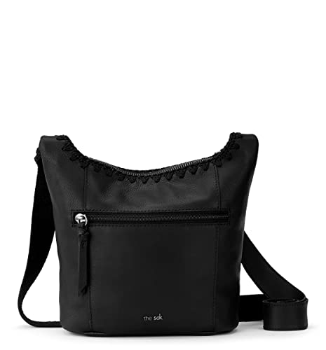 The Sak Asher Crossbody Bag in Leather, Purse with Single Shoulder Strap, Black