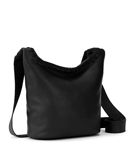 The Sak Asher Crossbody Bag in Leather, Purse with Single Shoulder Strap, Black