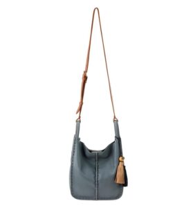 the sak los feliz crossbody bag in leather, large, unlined purse with single adjustable shoulder strap