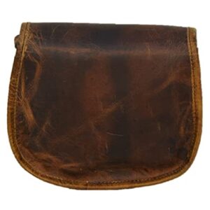 Satchel And Fable Handmade Women Leather Vintage Brown Cross Body Shoulder Bag (Medium, Brown)