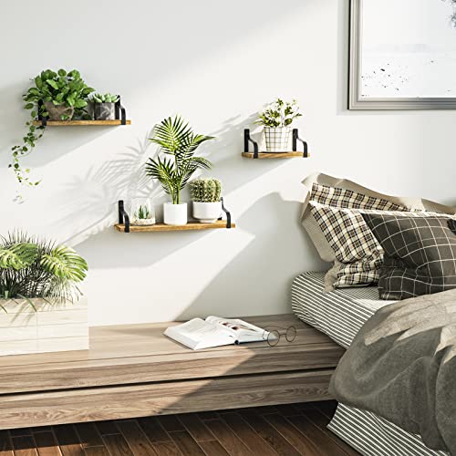 Love-KANKEI Wall Storage Corner Shelf and Rustic Floating Shelves Bundle （Contains 2 Items）