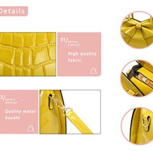 JHVYF Satchel Purses and Handbags for Women Shoulder Tote Bags Yellow K025