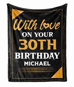 prezzy with love on your 30th birthday gifts for men women personalized blanket vintage born in 1993 throw blanket 30 years old bday decorations ideas sherpa fleece blankets