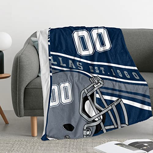 ANTKING Dallas Throw Blanket Custom Blanket Personalized Any Name & Number Bed Tapestry Gifts for Men 40"X50"