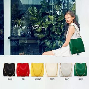 Milan Chiva Shoulder Bag for Women Shiny Hobo Purses and Handbags Designer Tote Bags with Mini Wallet MC-1023GN Green