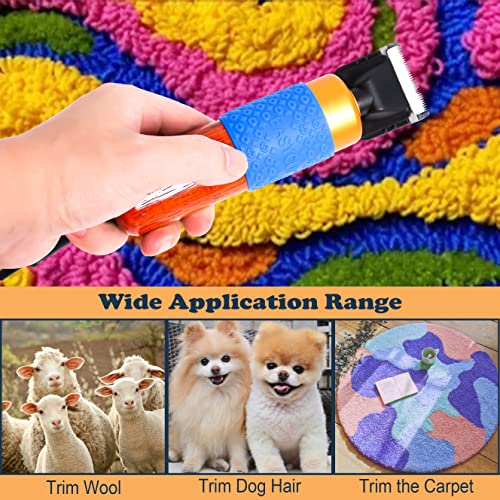 Carpet Trimmer with Shearing Guide Rug, Tufting Gun Rug Making Kit, Electric Speed Adjustable Rug Shears for Handmade Rug Clean Tufted Carpet Tufting Carving Tools Clippers