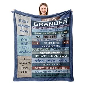 grandpa gifts from grandchildren throw blanket 60″x50″ – birthday gifts for grandpa – fathers day best gifts for grandpa birthday gifts – papa gifts from grandchildren – best grandpa gifts idea