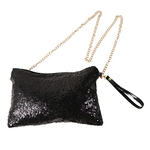 GALPADA Purses Small Purse Wristlet Glitter Sequin Crossbody Bag Handbag Sparkly Evening Clutch Shoulder Bag Wrist Bag gift for Women (Black) Small Purse Wristlet Womens Wallet