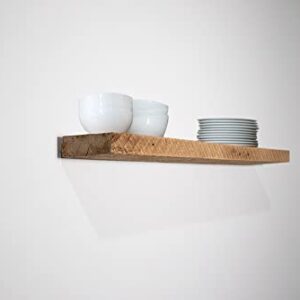 Olde Wood Limited Reclaimed Wood Floating Shelf | for Living Room, Bedroom, Kitchen & Bathroom | Simple Wall Mount Shelving for Rustic Barnwood or Modern Farmhouse Decor | (Approx. 2" x 6" x 18")